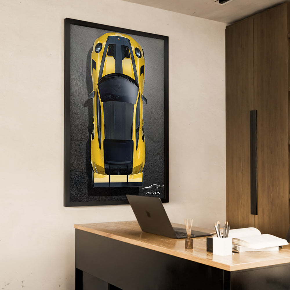 Yellow Porsche V2327 Canvas
